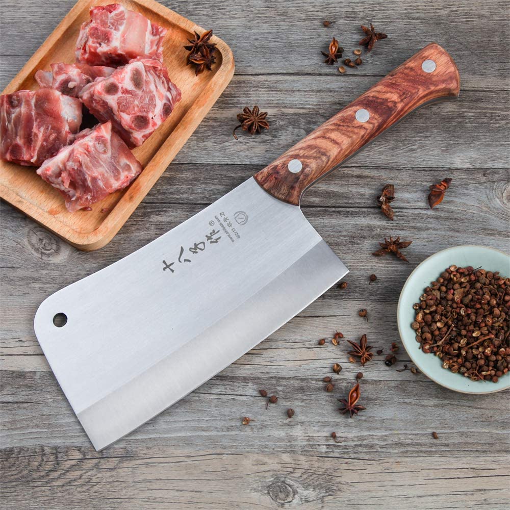 SHI BA ZI ZUO | Heavy Duty Cleaver Butcher Knife for Chopping Bones