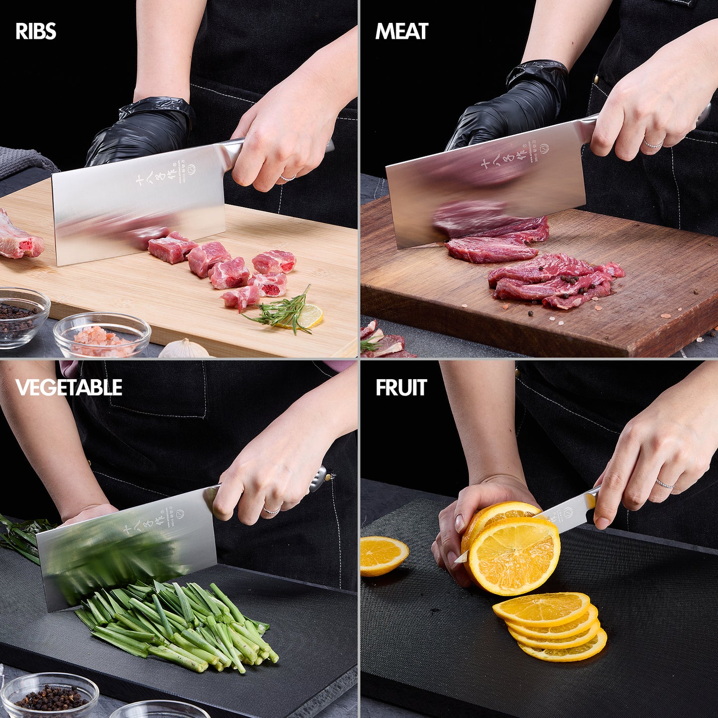 SHI BA ZI ZUO | 2 Pcs Knives Set for Kitchen, Cleaver Knife and Fruit ...