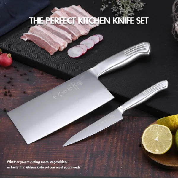 SHI BA ZI ZUO | 2 Pcs Knives Set for Kitchen, Cleaver Knife and Fruit ...